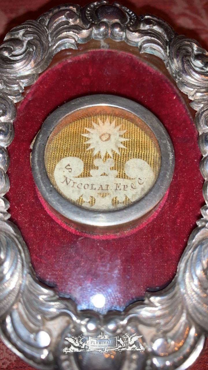 1 Baroque Reliquary (Silver} With Relic St. Nicholas Ep. (Myra) / No ...