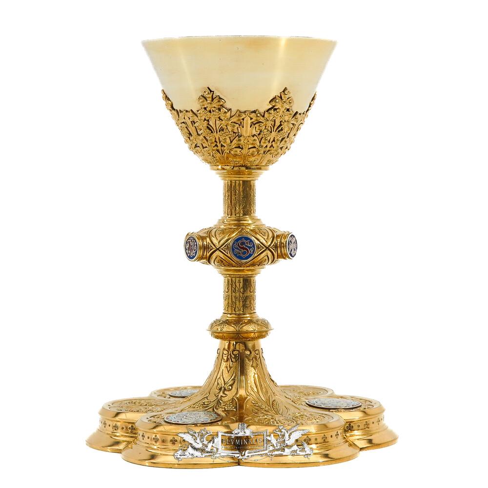 1 Gothic - Style Chalice With Original Paten Spoon And Case - Chalices ...