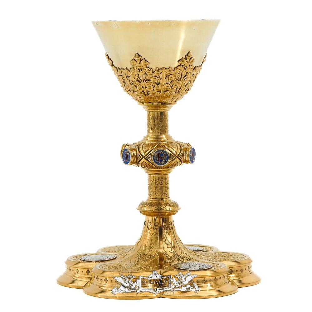 1 Gothic - Style Chalice With Original Paten Spoon And Case - Chalices ...