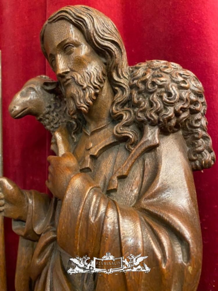 1 Gothic - Style Sculpture The Good Shepherd - Religious Church Statues ...