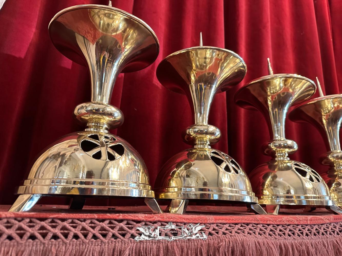 6 art - deco Matching Candle Sticks Height Without Pin. - Antique ...