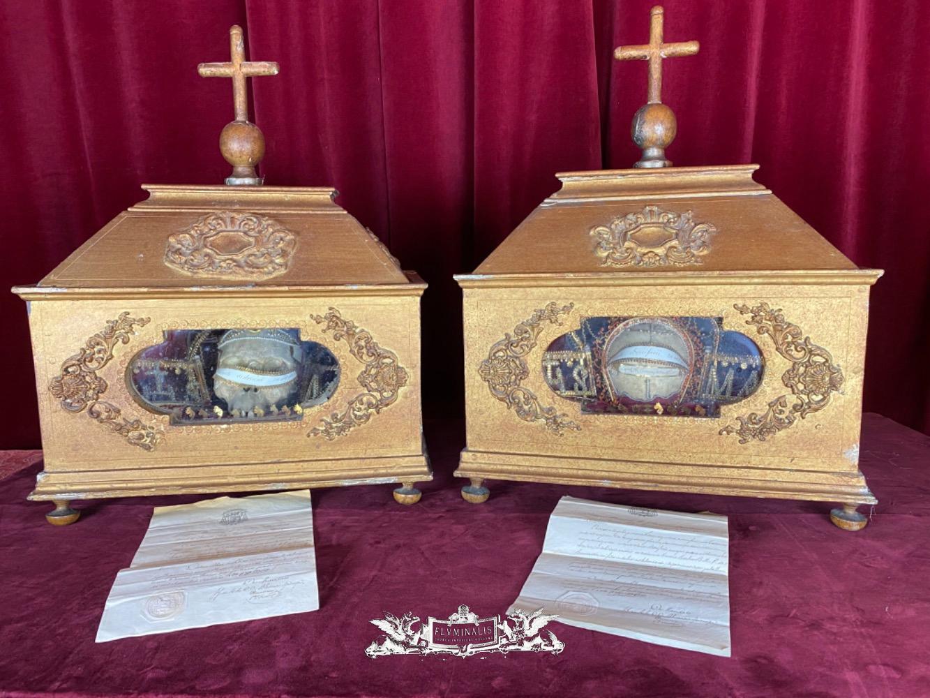 Pair Baroque - Style Exceptional Reliquaries Double Sided Kaput ...