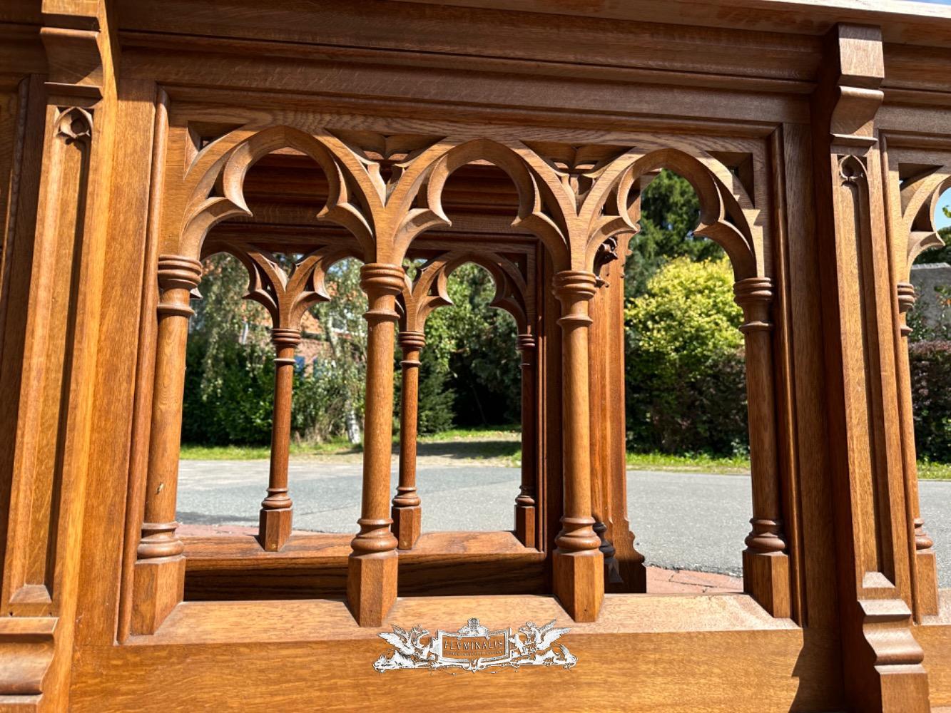 Pair Gothic - Style Communion Rails - Church Furniture - Fluminalis