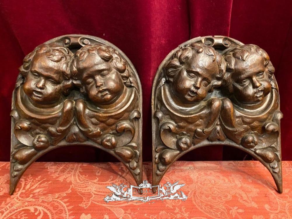 Pair Ornaments Angel Heads - New Arrivals 2023 - Fluminalis